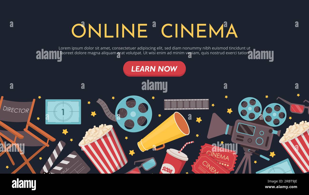 Online cinema poster template Stock Vector Images - Alamy
