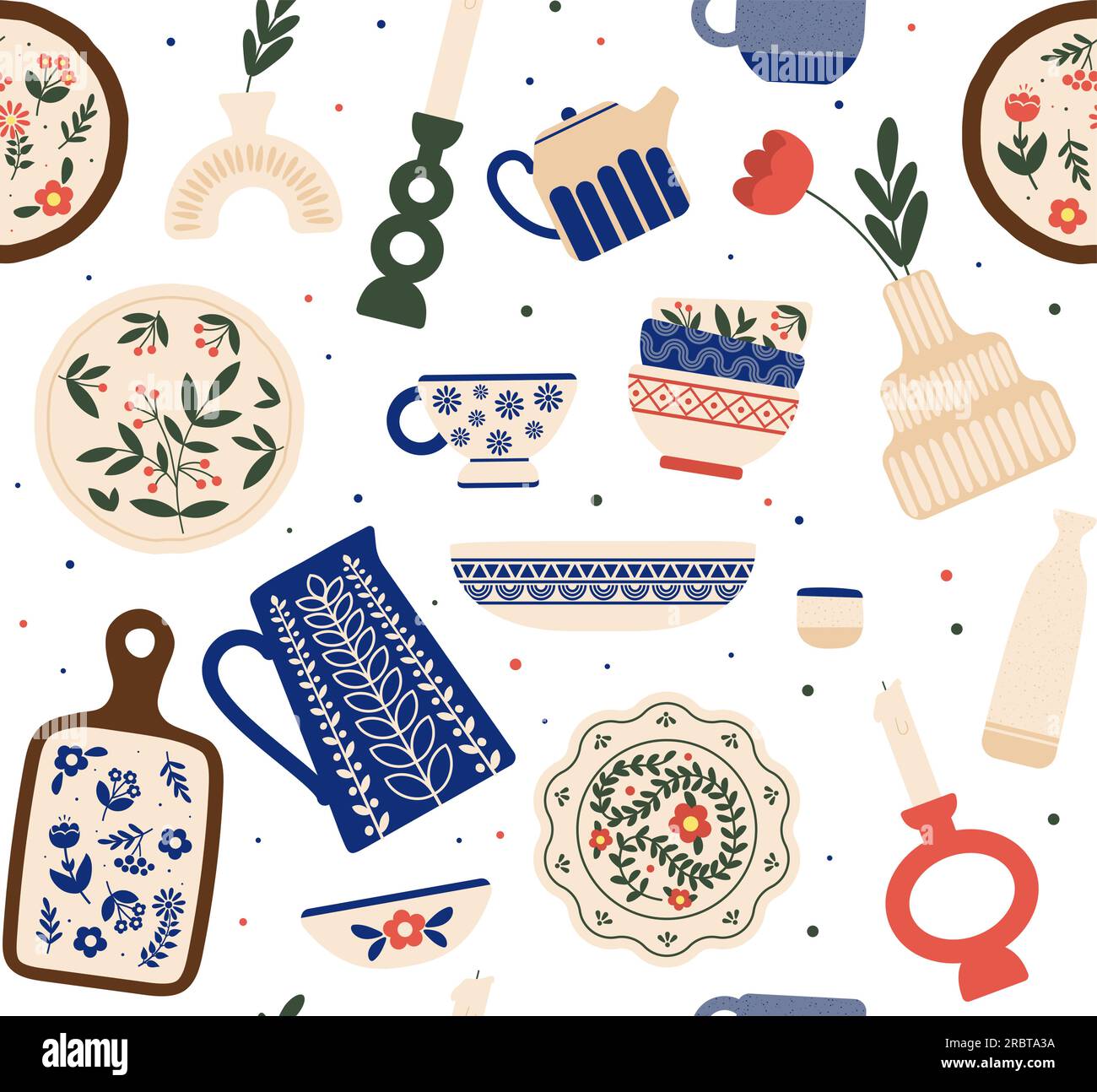 Seamless pattern with pottery Stock Vector Image & Art - Alamy