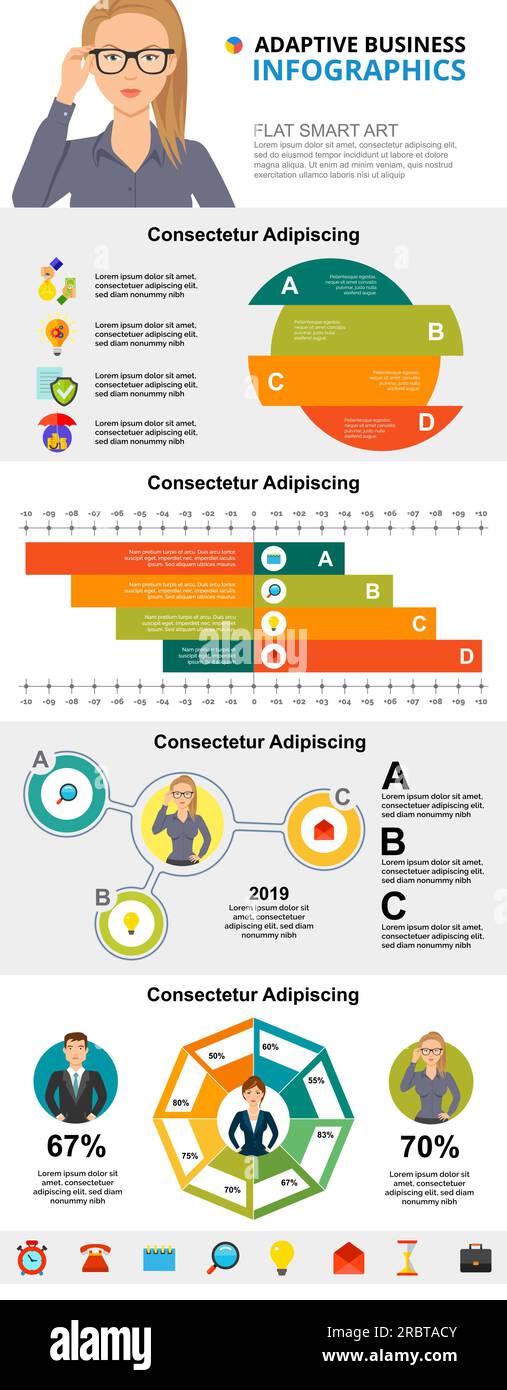 Consulting or statistics concept infographic charts set Stock Vector ...