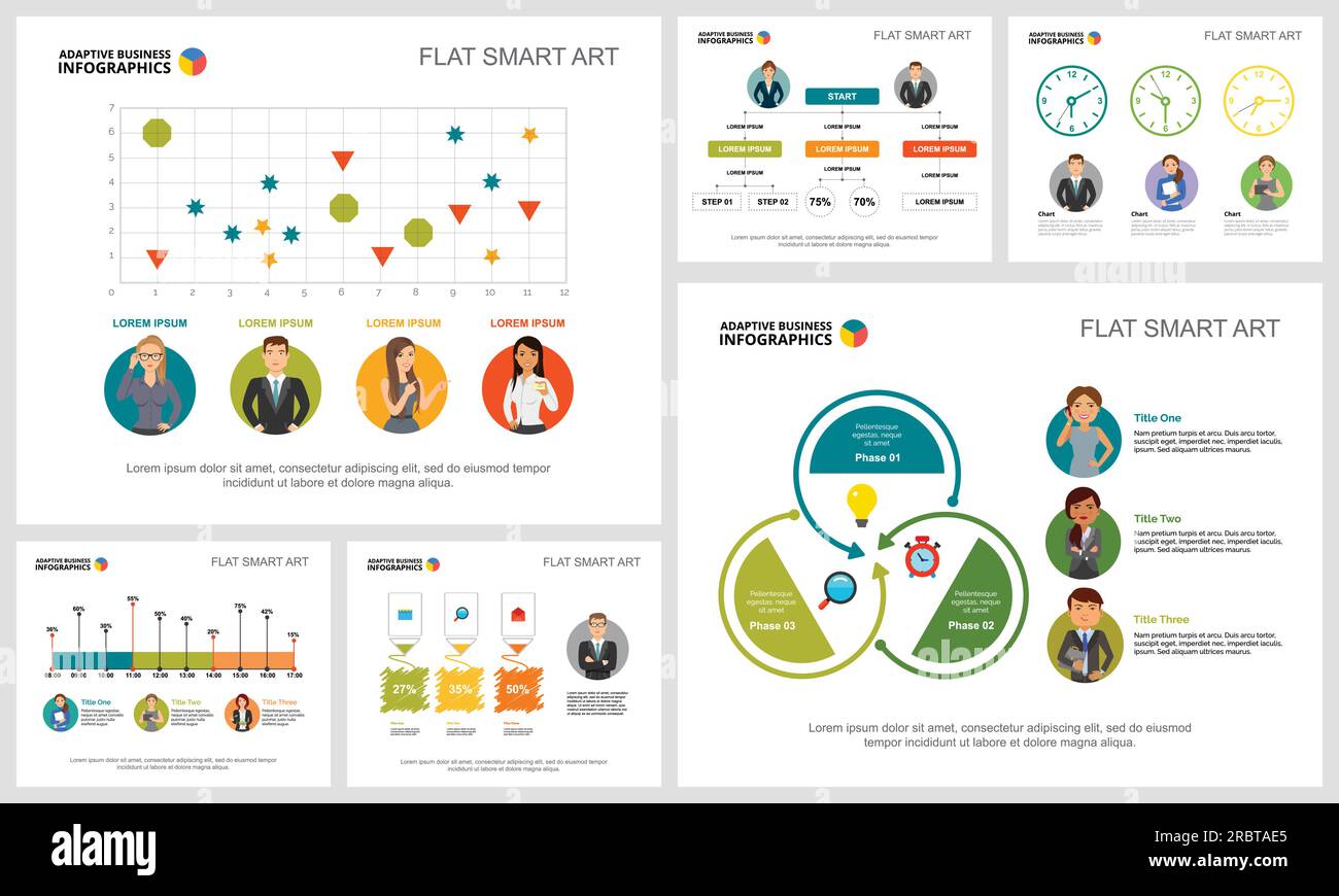Colorful marketing or management concept infographic charts set Stock ...