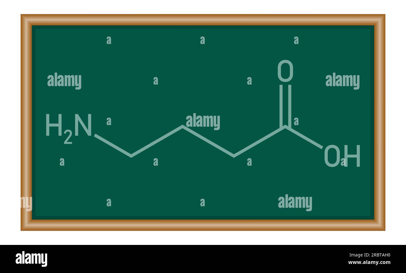 Chemical structure of γ-Aminobutyric acid or gamma-aminobutyric acid or ...