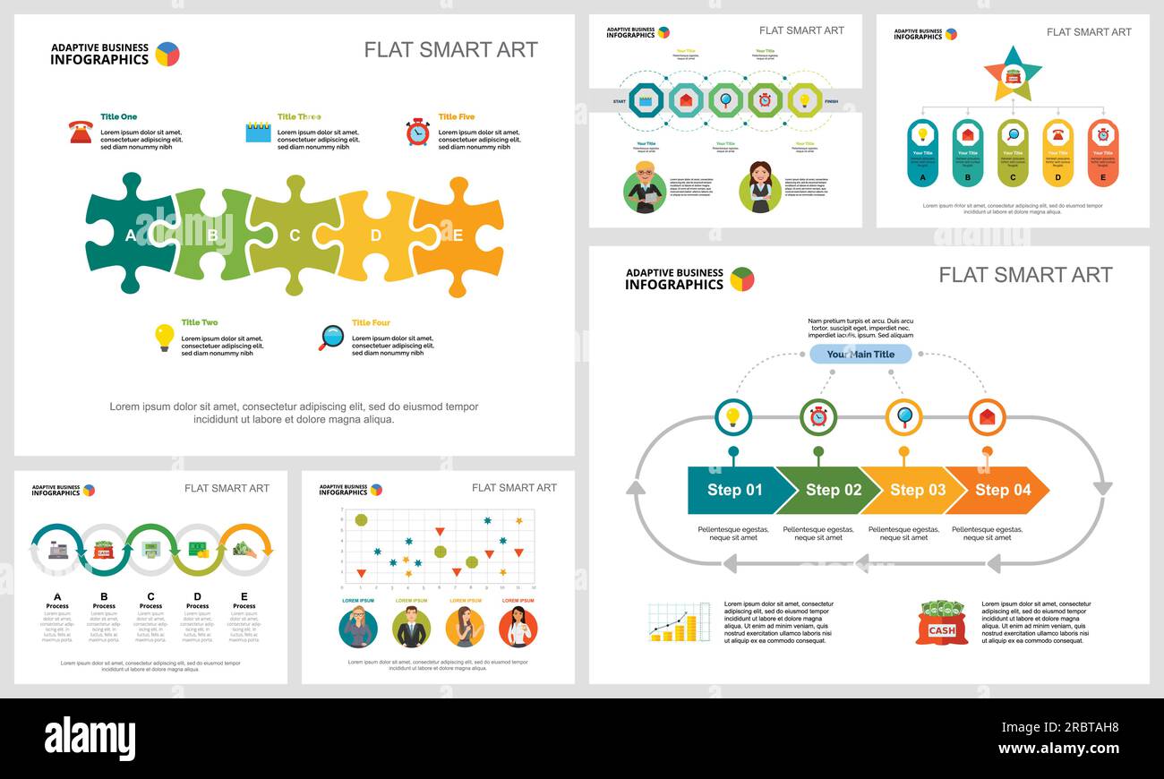 Colorful management or finance concept infographic charts set Stock ...