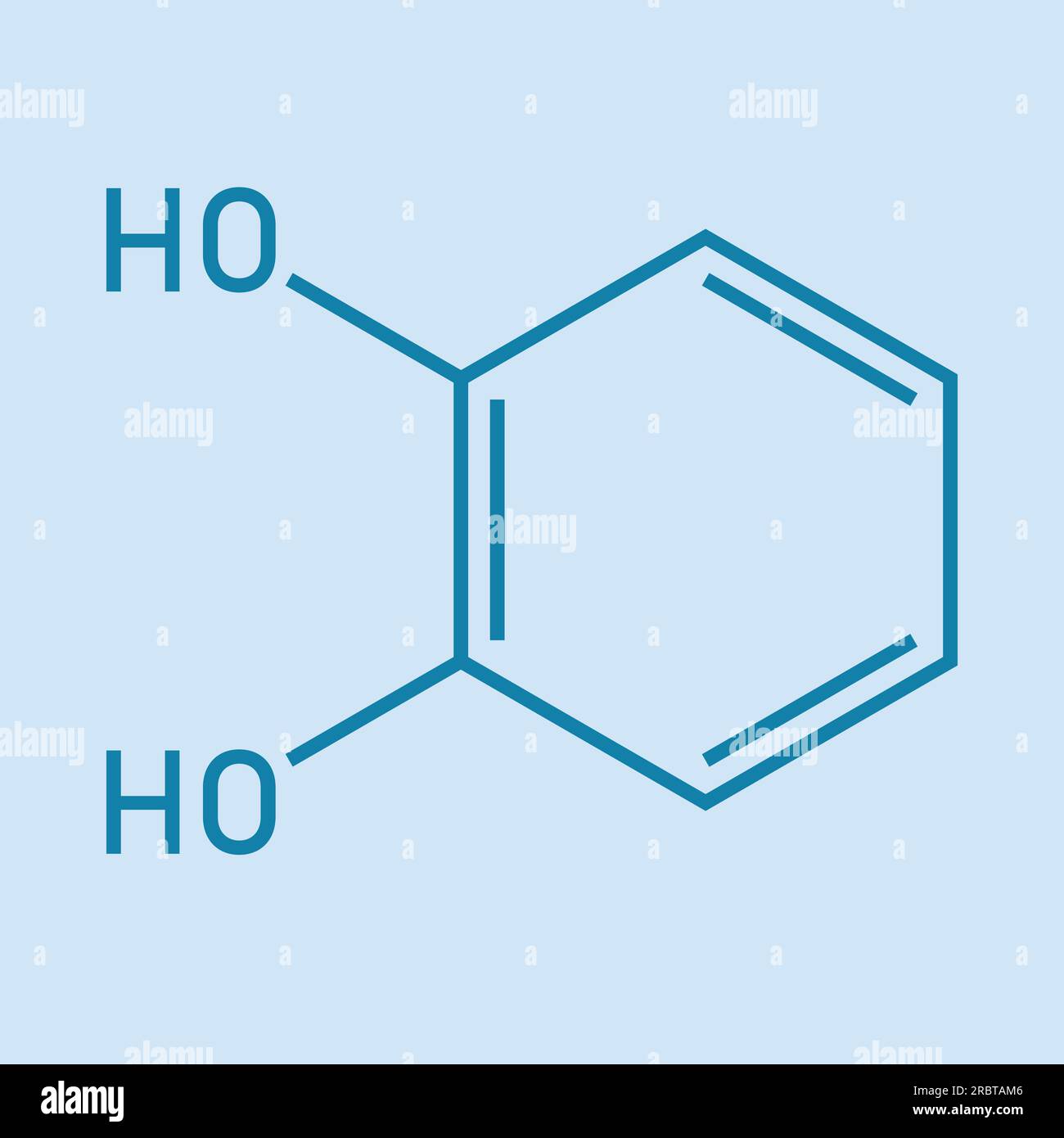 Chemical structure of Catechol (C6H6O2). Chemical resources for ...