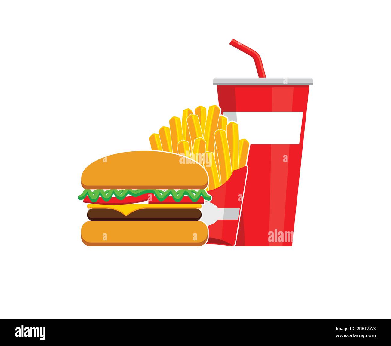 classic simple burger hamburger fries and drink meal combo symbol sign ...