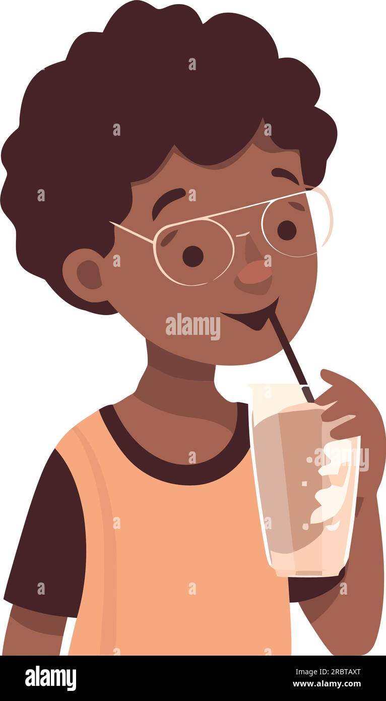Child smiling with soda Stock Vector Images - Alamy