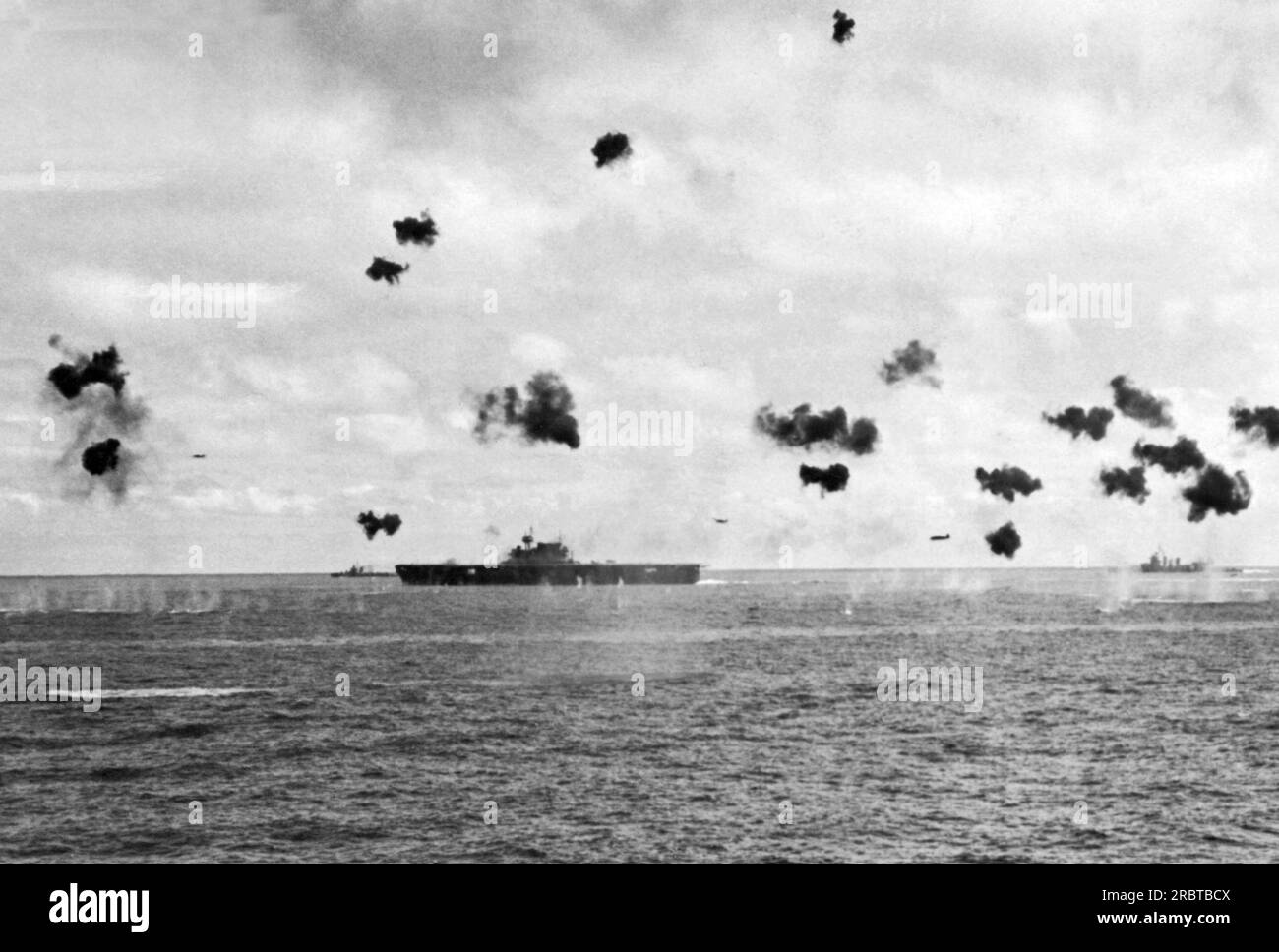 Midway Island, Pacific Ocean: June, 1942 Low flying Japanese torpedo ...