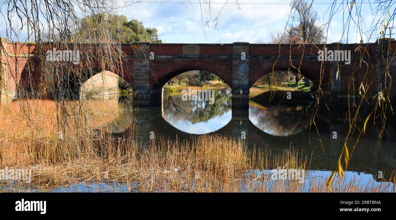 Bridge reflection on water Stock Photo - Alamy