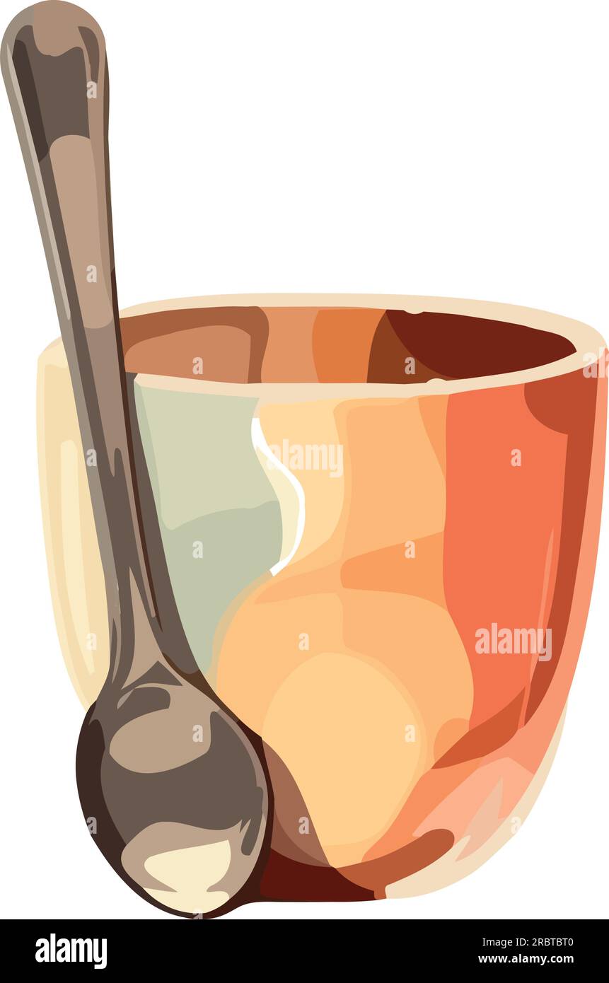 pottery mug and spoon icon Stock Vector Image & Art - Alamy