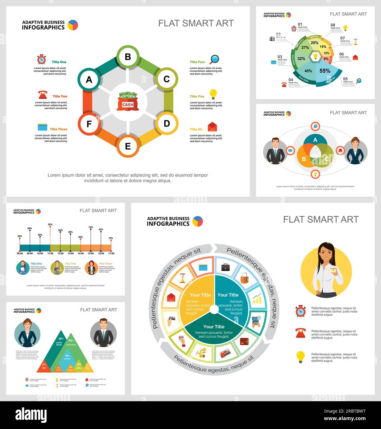 Colorful management or statistics concept infographic charts set Stock ...