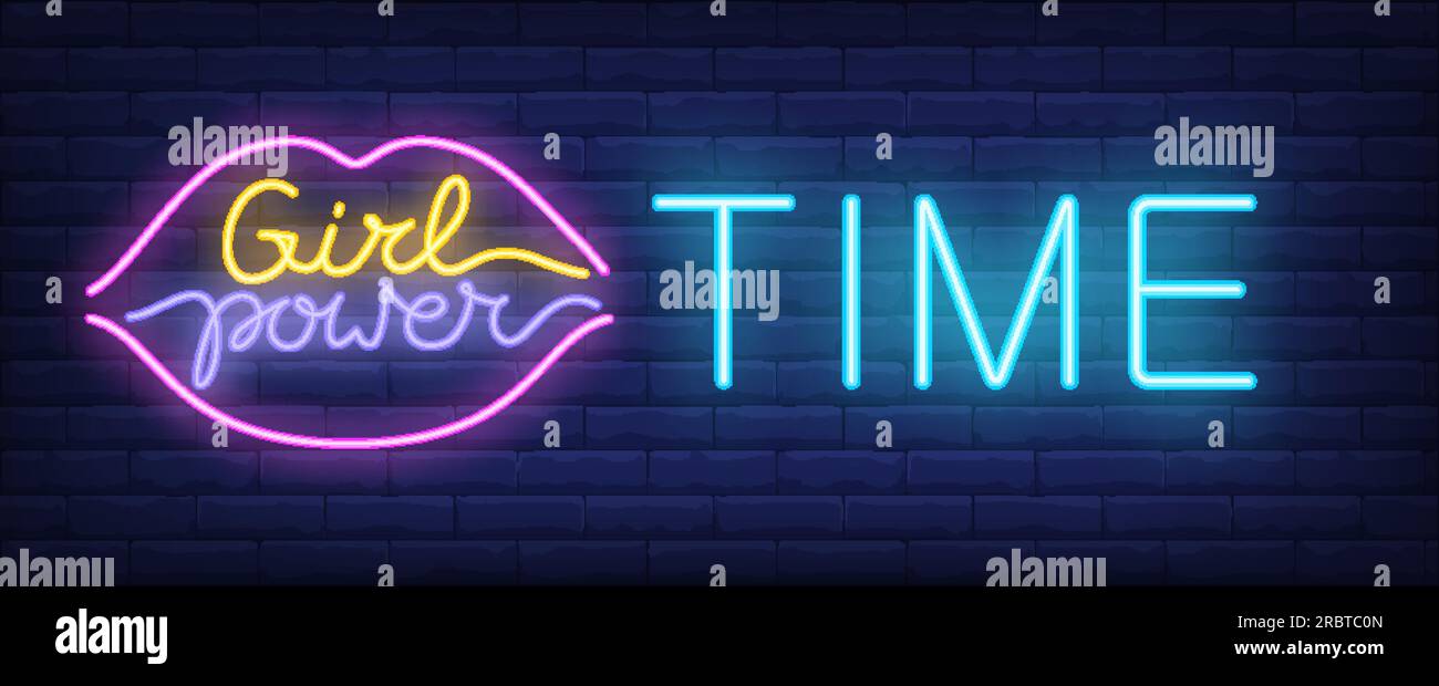 Girl power, time neon sign Stock Vector Image & Art - Alamy