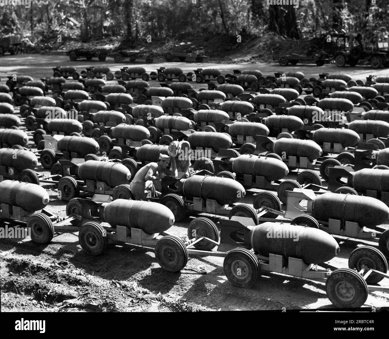 Bougainville Island, Solomon Islands: c. 1944 An array of two thousand ...