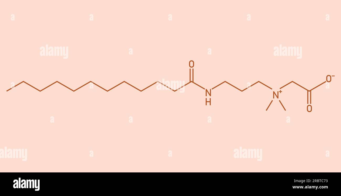Chemical structure of Cocamidopropyl Betaine (C19H38N2O3). Chemical ...