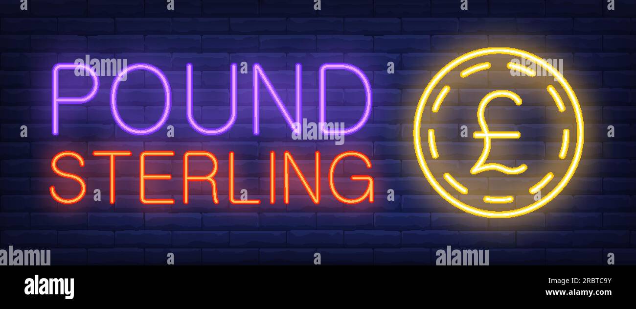 Pound sterling neon text with gold coin Stock Vector Image & Art - Alamy