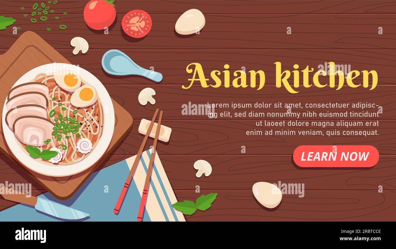 Asian kitchen landing page concept Stock Vector Image & Art - Alamy