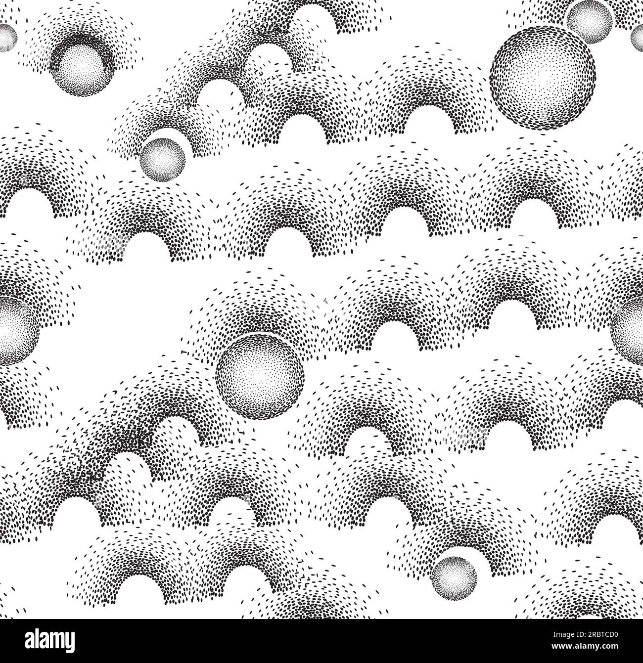 Abstract dotted geometric shapes seamless pattern. Flowing artistic ...