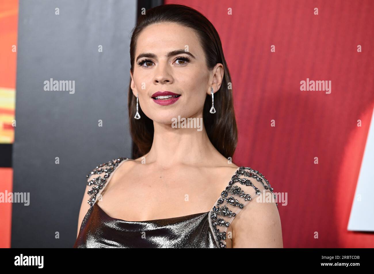 New York, USA. 10th July, 2023. Hayley Atwell walks the red carpet as ...