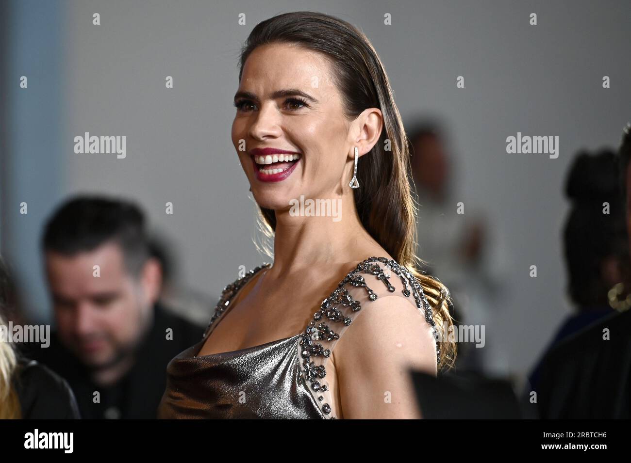 New York, USA. 10th July, 2023. Hayley Atwell walks the red carpet as ...