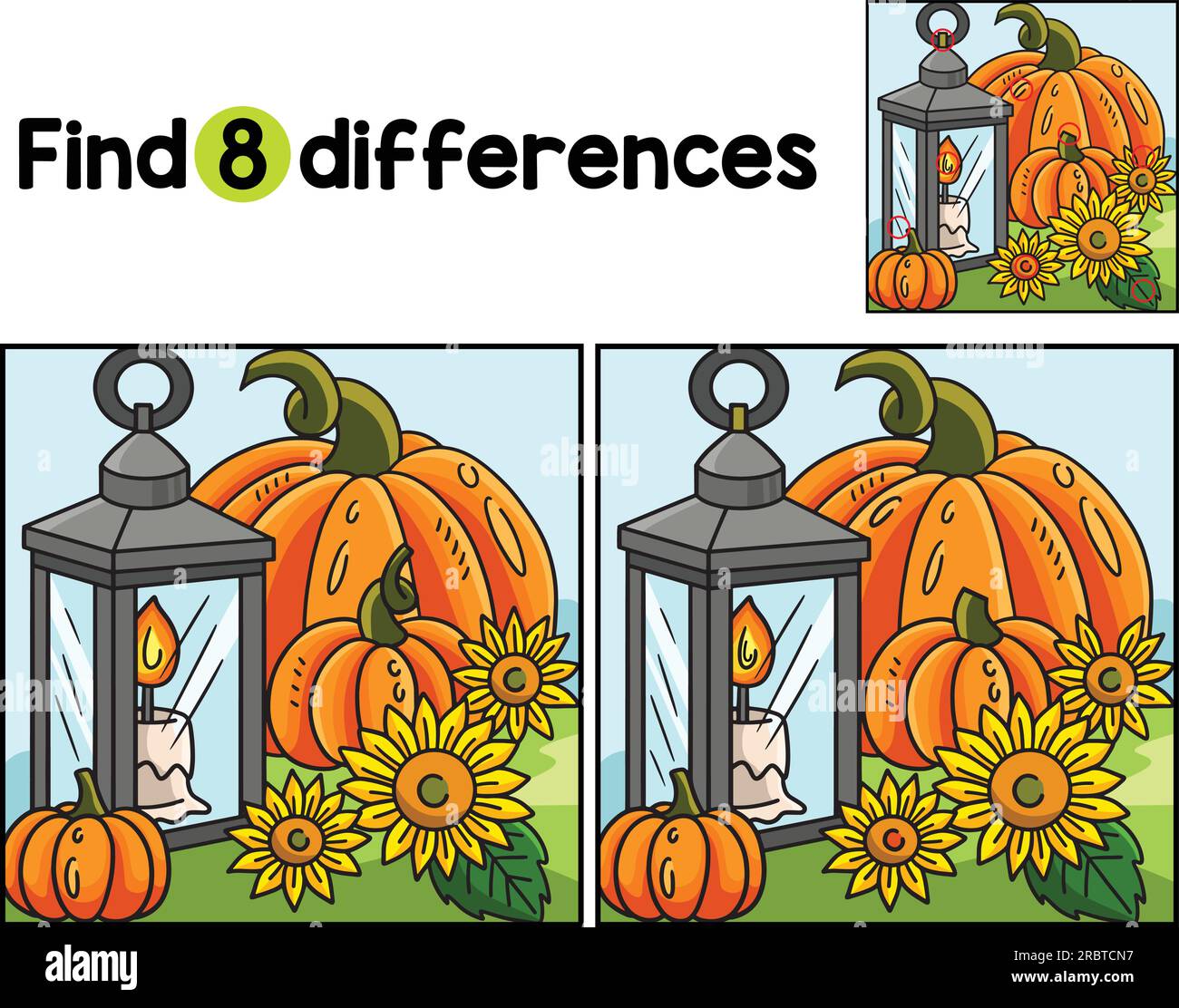 Thanksgiving Lamp Candle Find The Differences Stock Vector Image & Art ...