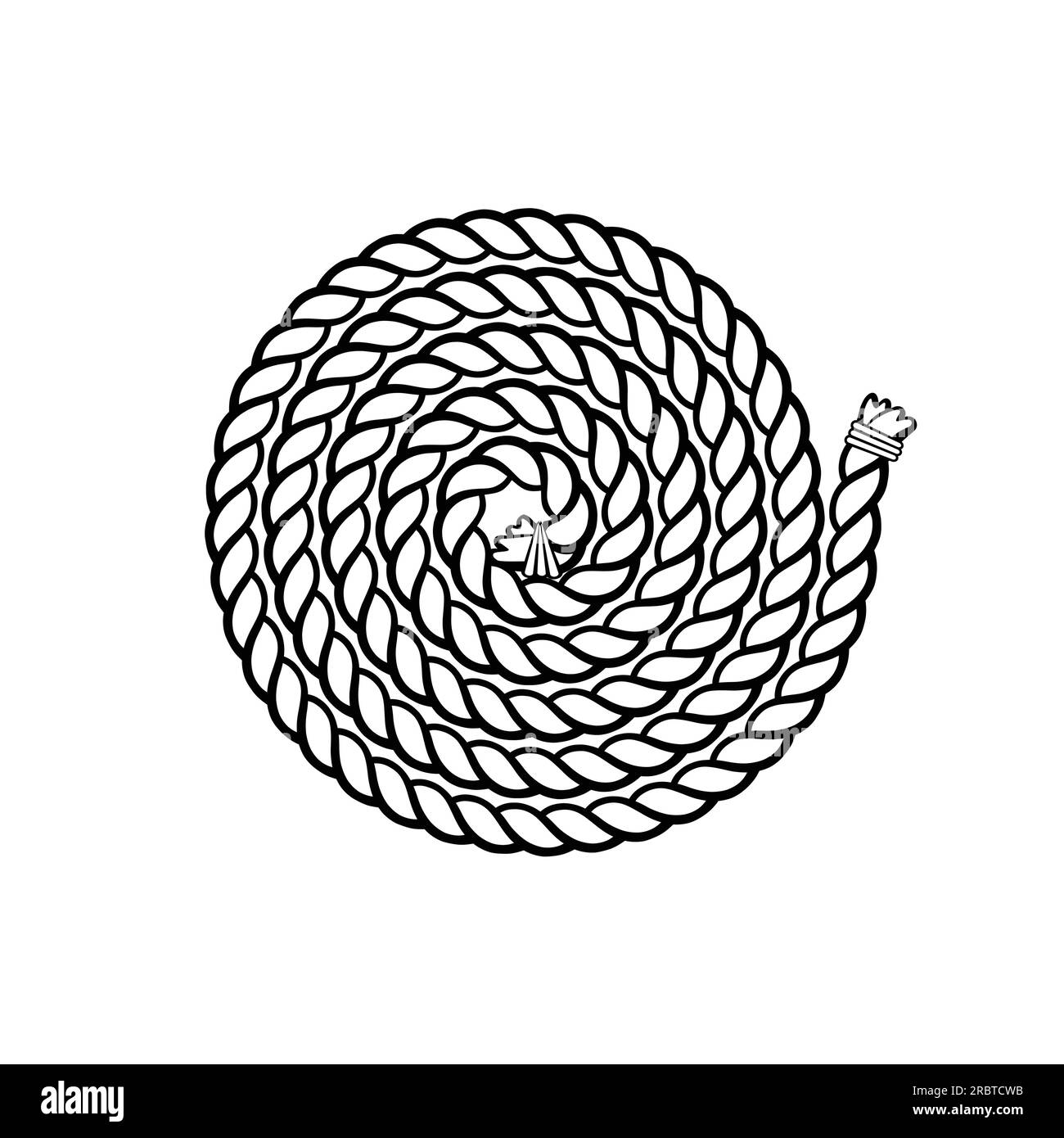 simple coiled rope editable vector isolated on white background set ...