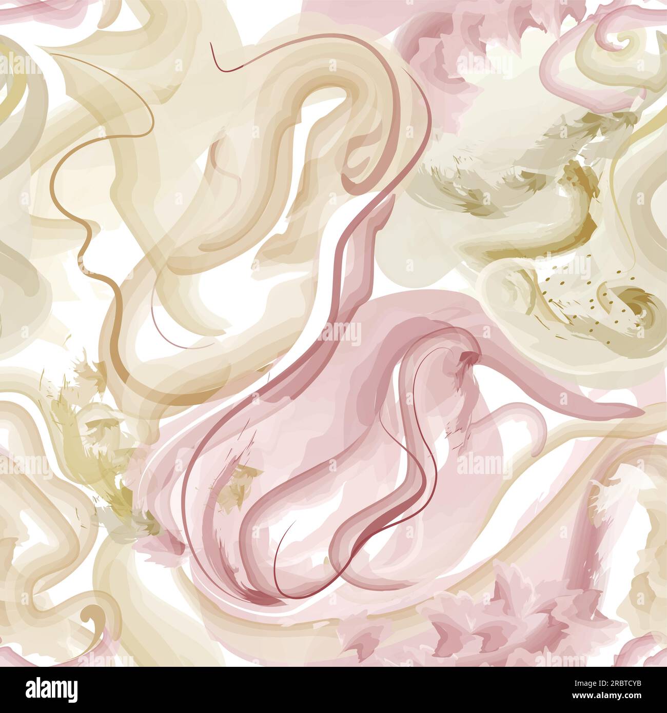 Abstract wavy lines. Beautiful seamless watercolored texture. Endless ...
