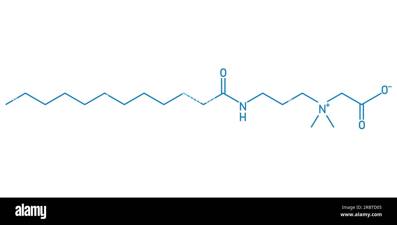 Chemical structure of Cocamidopropyl Betaine (C19H38N2O3). Chemical ...