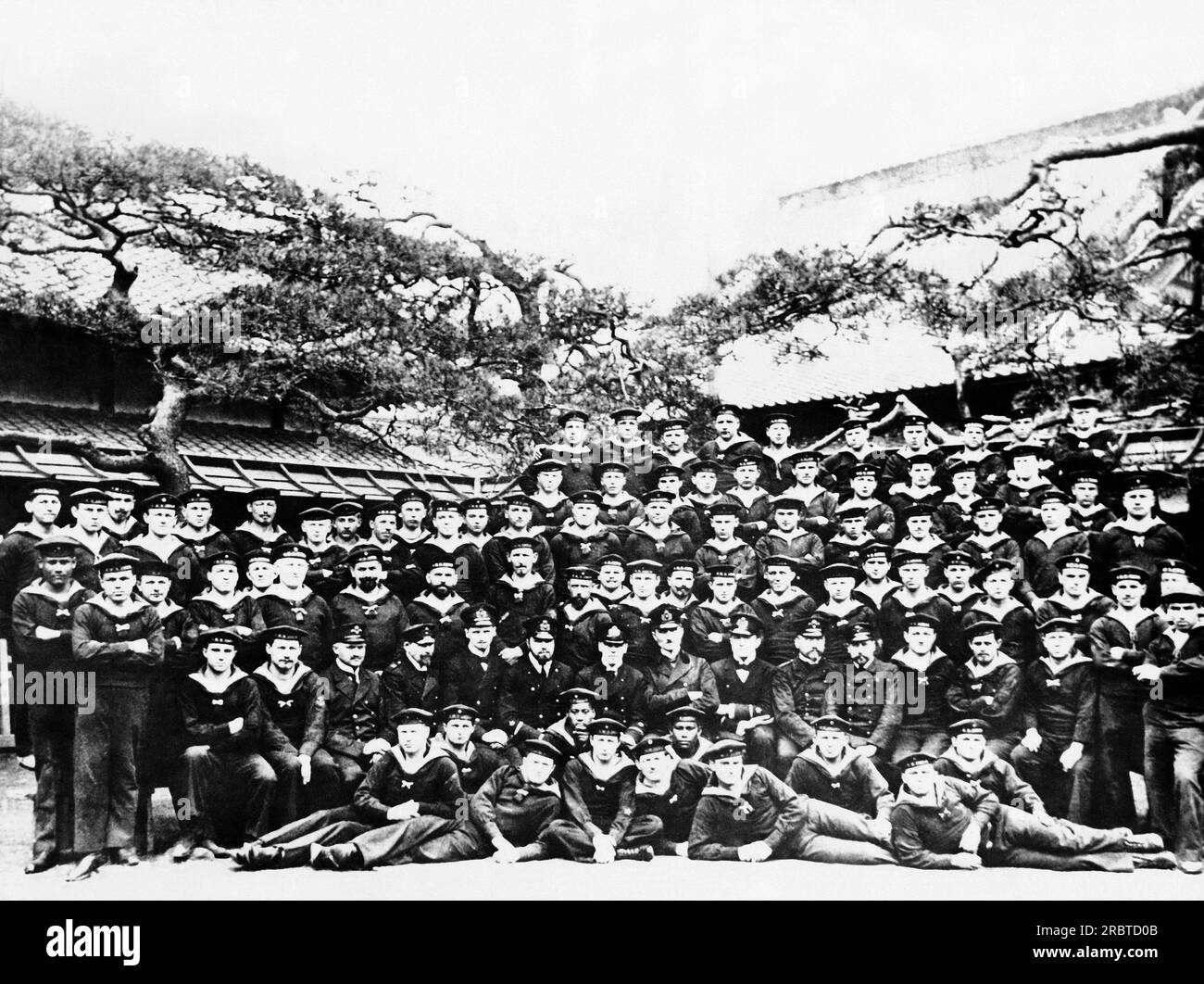 Asakusa, Japan: c. 1918 A group of German naval prisoners held in Japan ...