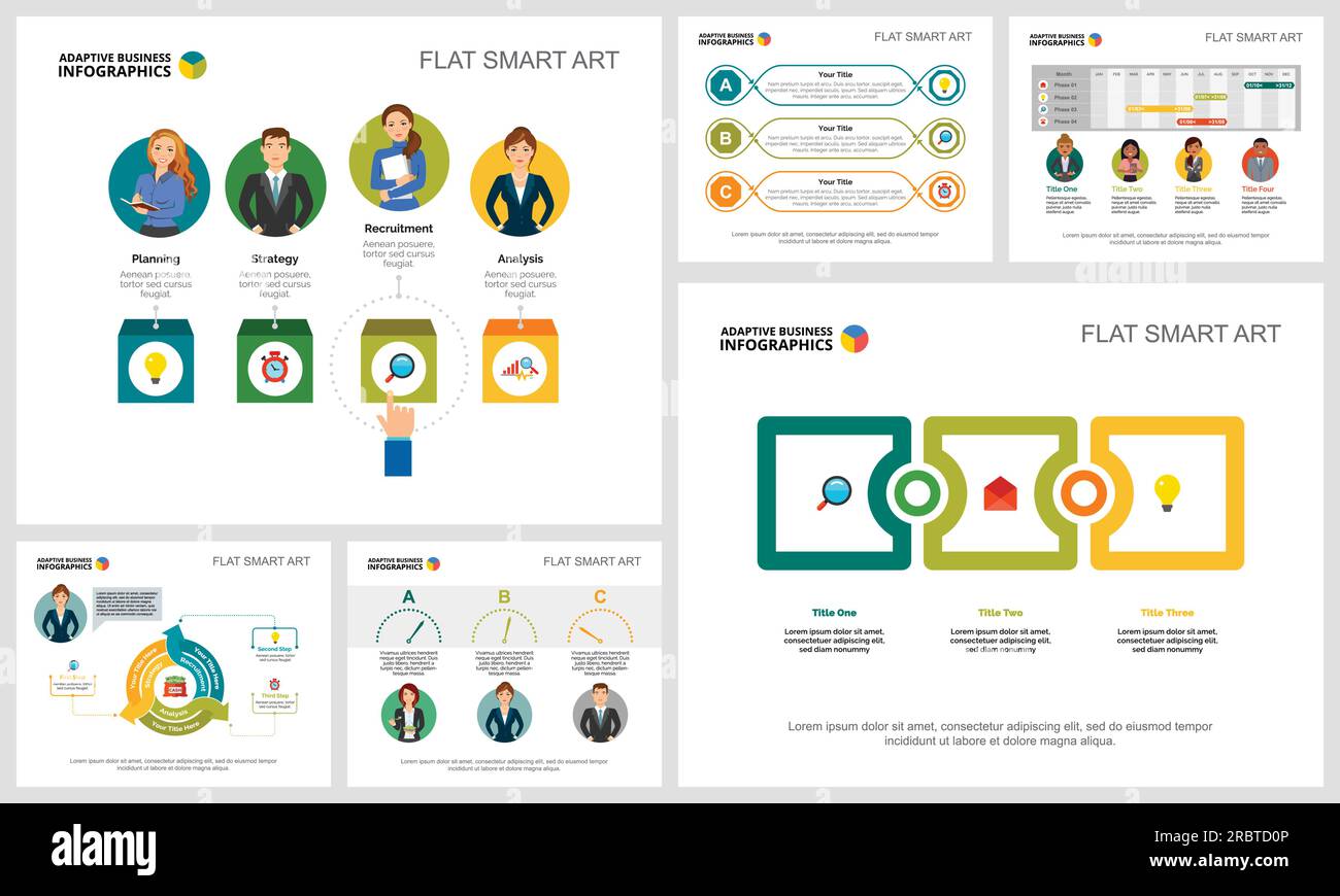 Colorful diagrams set for presentation slide templates Stock Vector ...