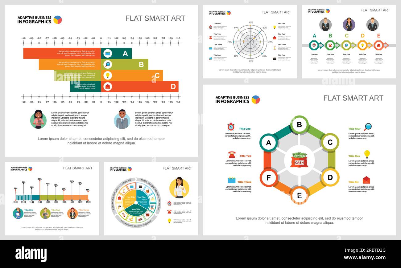 Colorful economy or research concept infographic charts set Stock ...