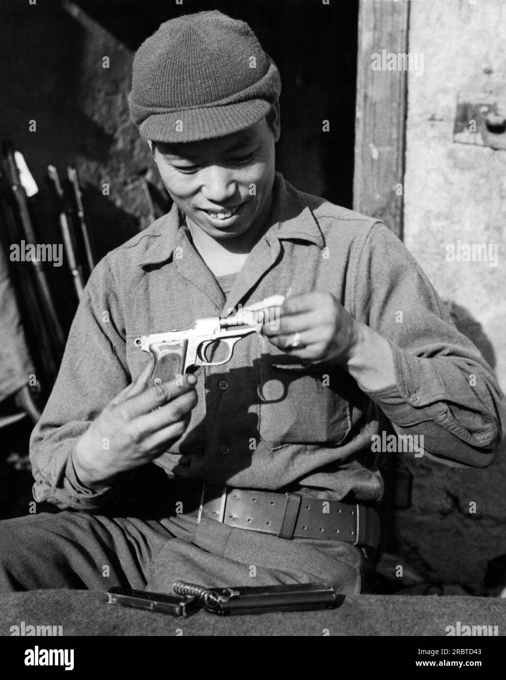 Germany, March 26, 1945 A Chinese member of the US Third Army gleefully ...