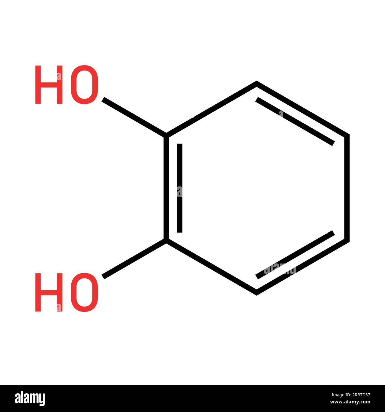 Chemical structure of Catechol (C6H6O2). Chemical resources for ...