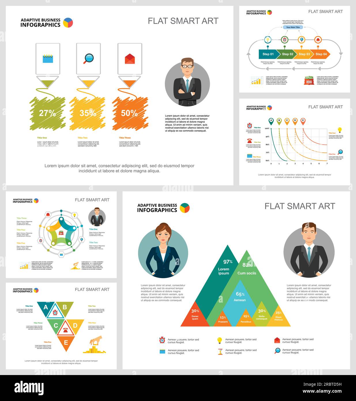 Colorful statistics and finance concept infographic charts set Stock ...