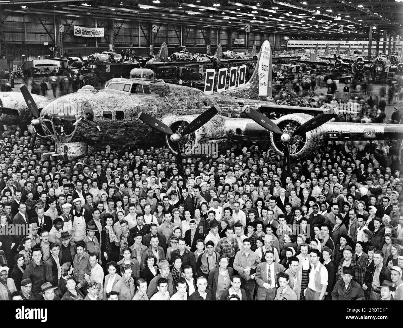 Seattle, Washington: May, 1944. The 5,000th Boeing B-17 built since ...