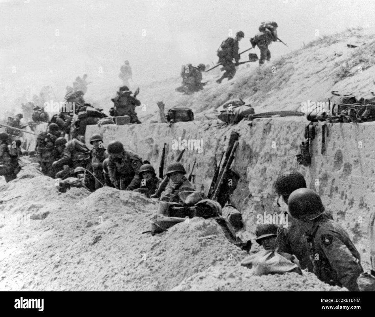 Normandy, France: June 9, 1944. American troops of the 4th Infantry ...