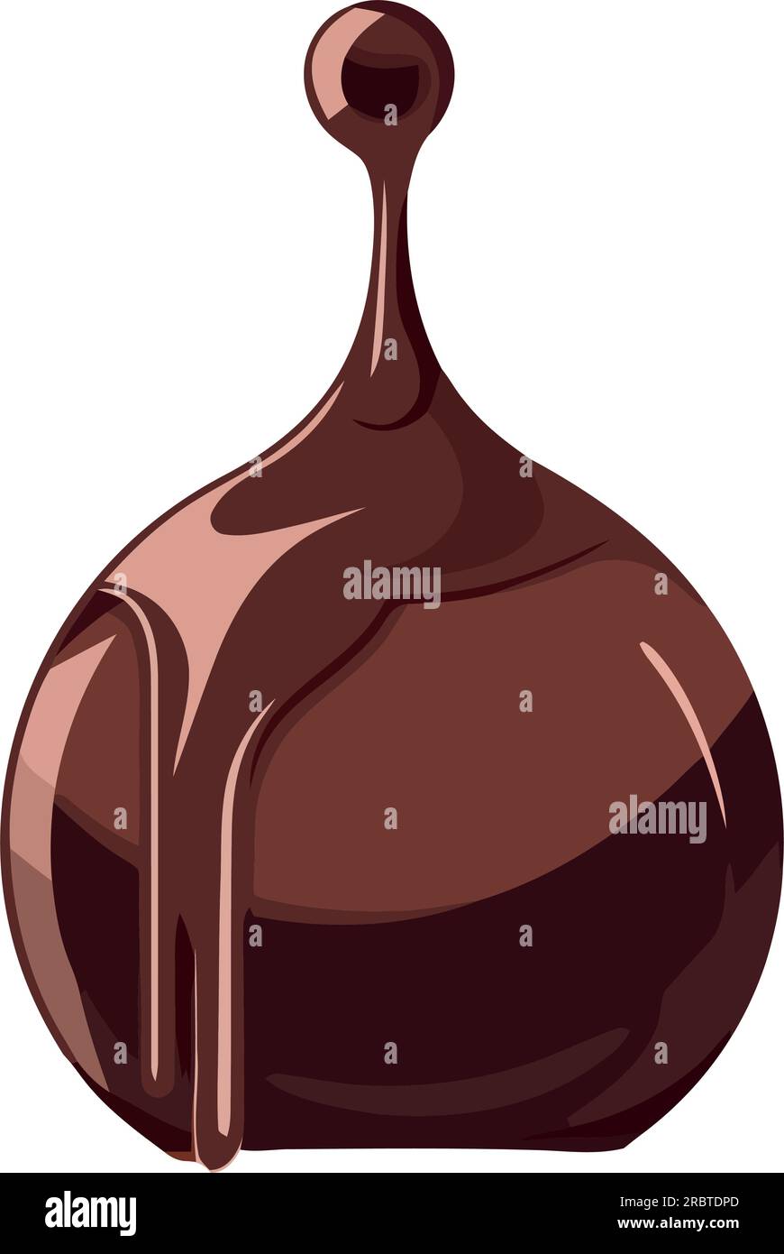 Vector illustration of pouring chocolate on candy Stock Vector Image ...