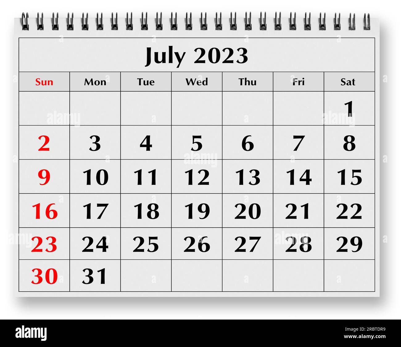 Calendar 2023 july Cut Out Stock Images & Pictures - Alamy