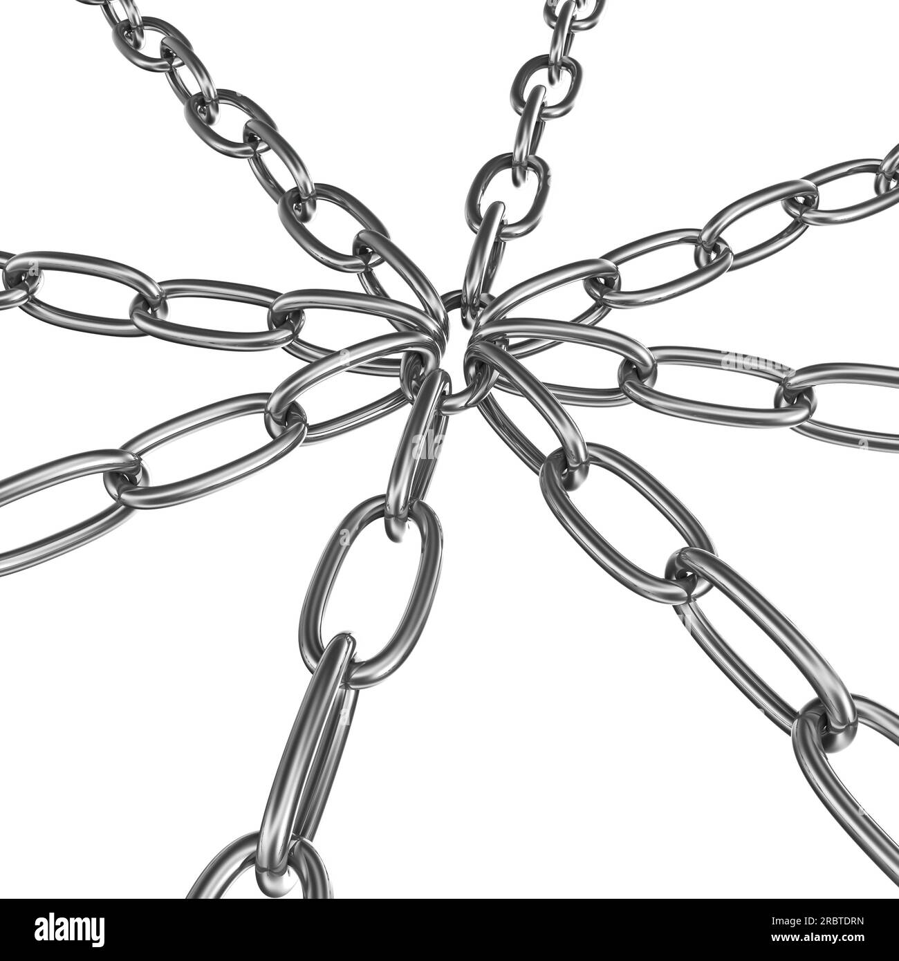 Strained chains from metal. Security and power concept. Isolated on ...