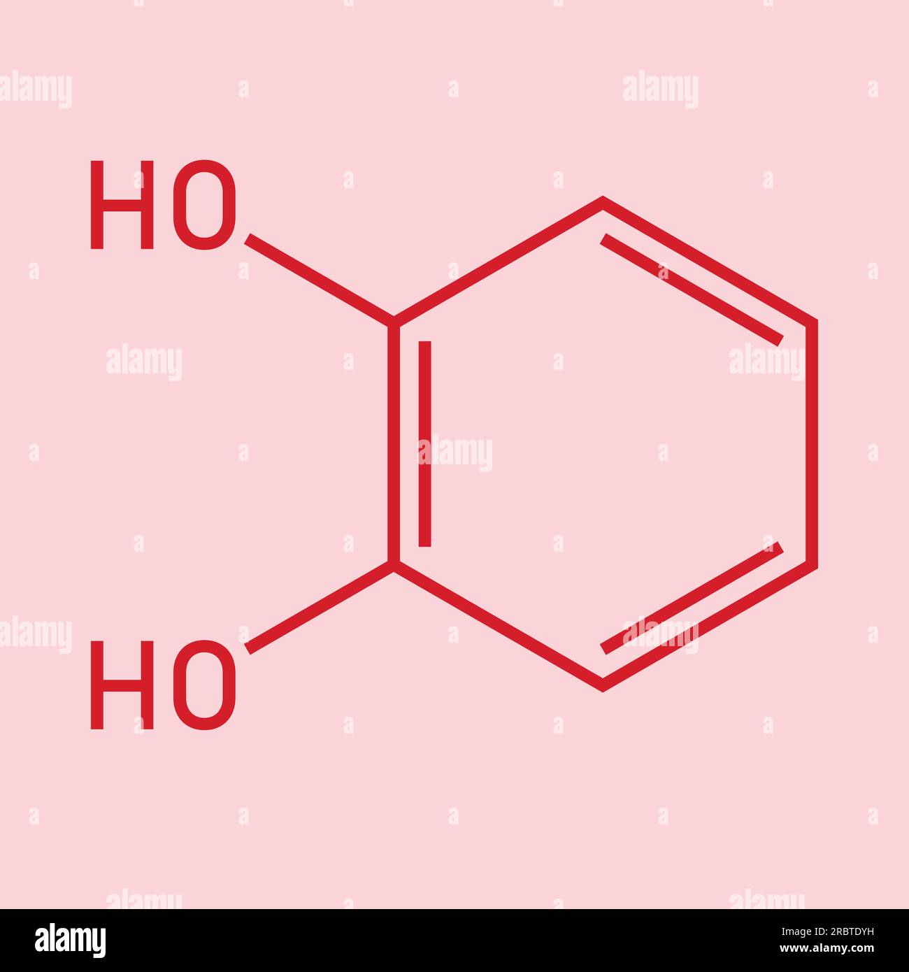 Chemical structure of Catechol (C6H6O2). Chemical resources for ...