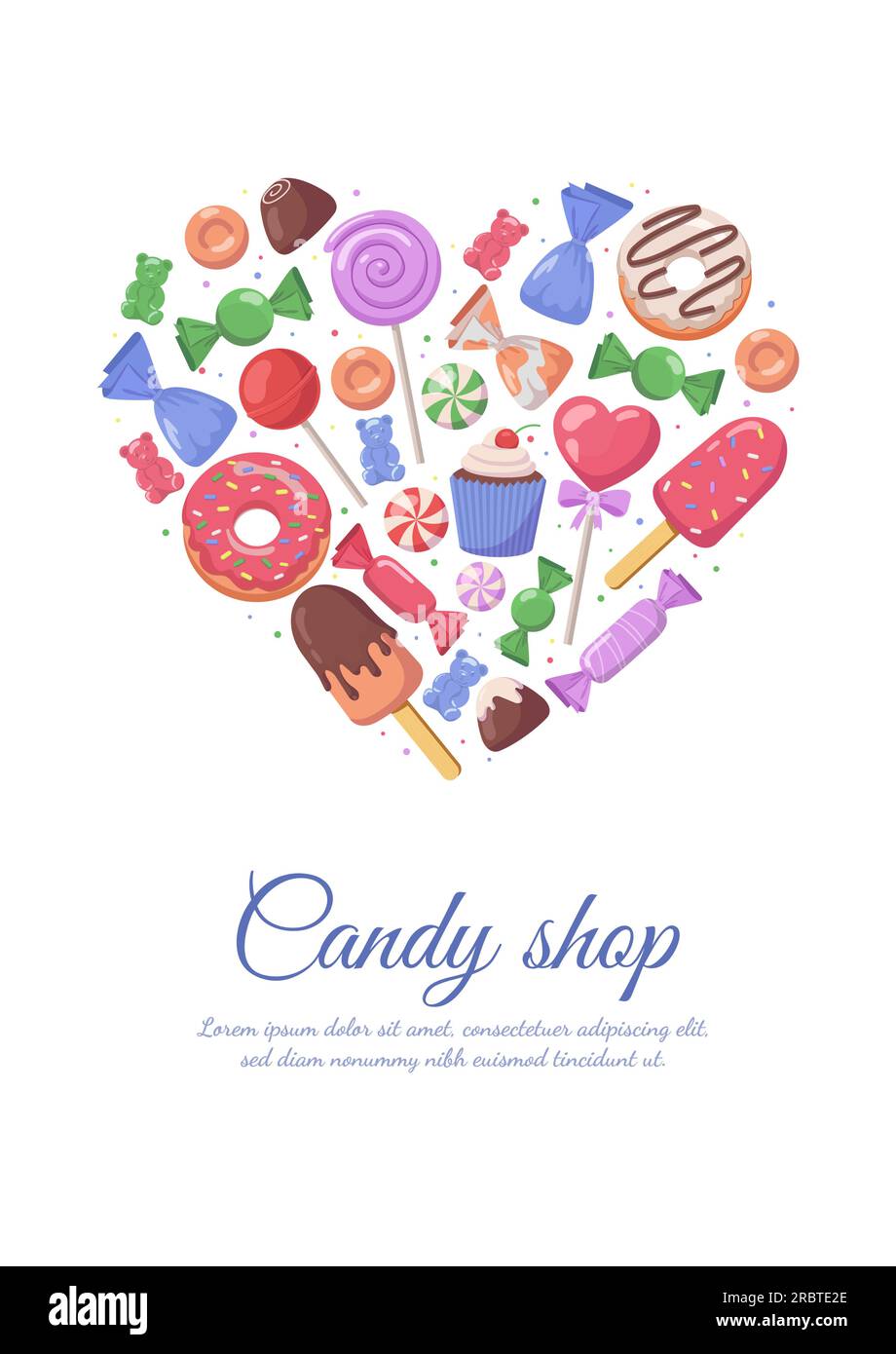 Candies in shape heart Stock Vector Images - Alamy