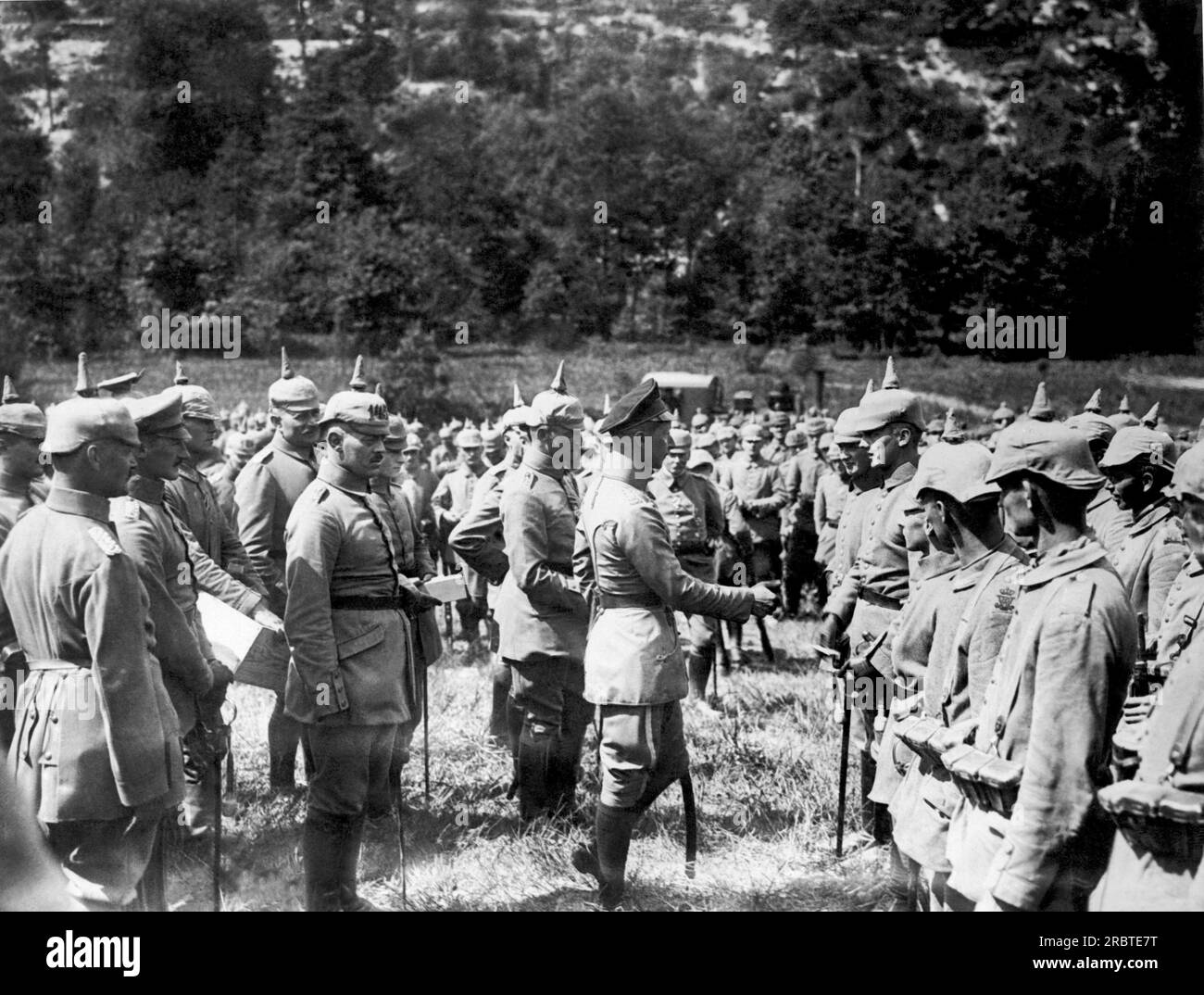 Verdun, France: July 18, 1916 Germany's Crown Prince distributes iron ...