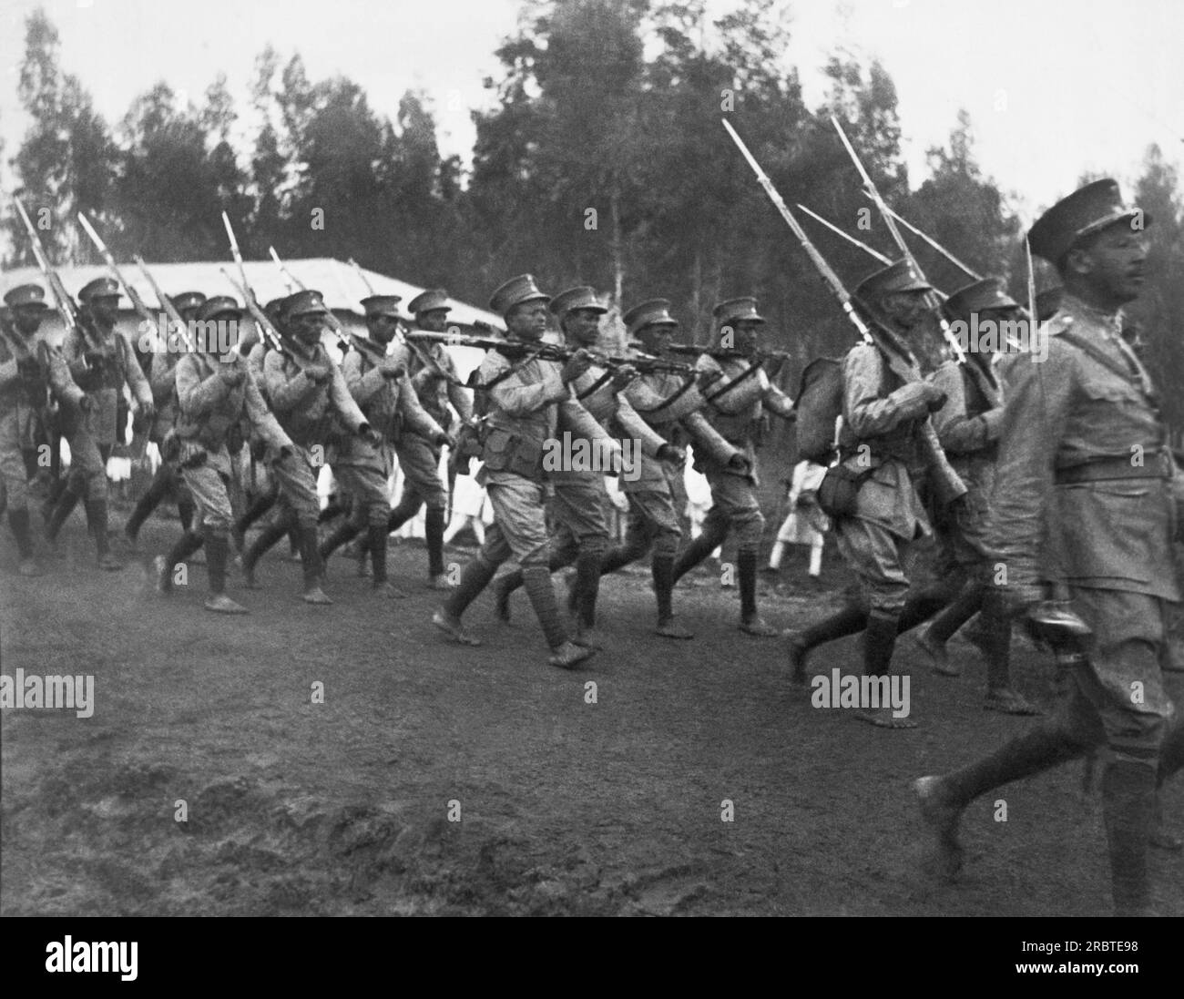 Addis Ababa, Ethiopia: December 10, 1935 Abyssinian regular troops ...