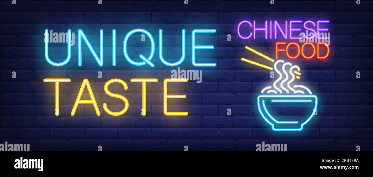 Unique taste, Chinese food neon sign Stock Vector Image & Art - Alamy