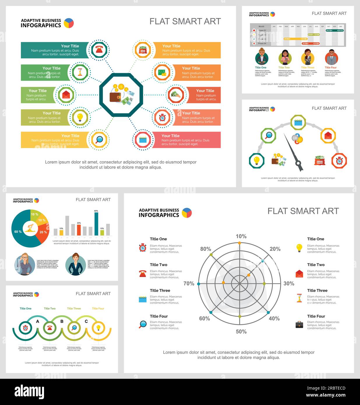 Colorful accounting or statistics concept infographic charts set Stock ...