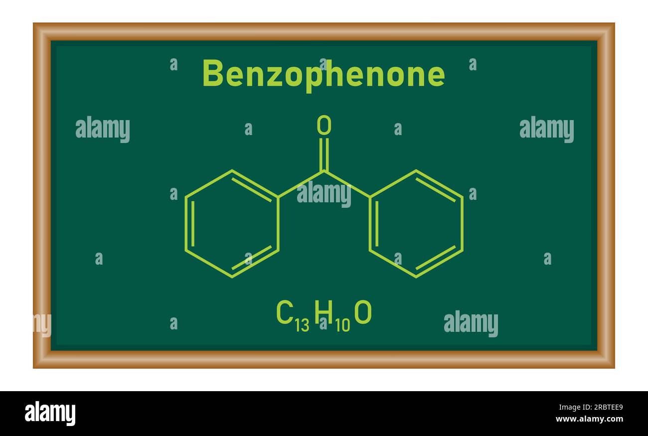 Chemical structure of benzophenone (C13H10O). Chemical resources for ...