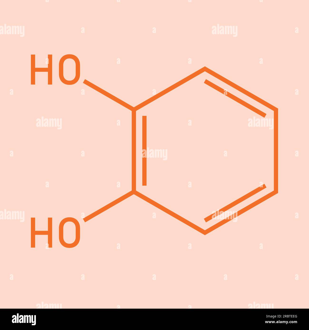 Chemical structure of Catechol (C6H6O2). Chemical resources for ...
