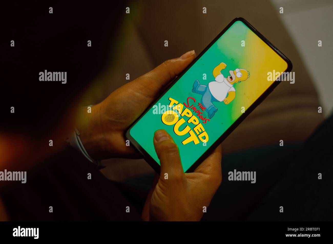 Brazil. 10th July, 2023. In this photo illustration, the Simpsons: Tapped Out logo is displayed ...