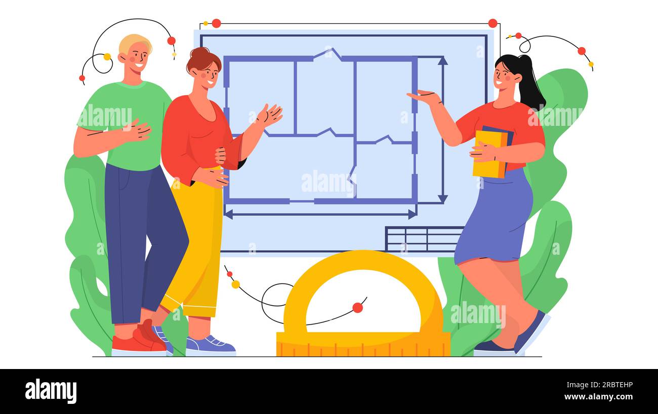 Team architect interior designer Stock Vector Images - Alamy