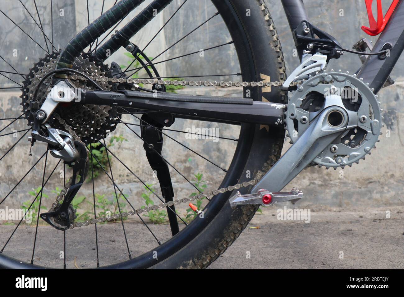 cassette and chain, Closeup bicycle gear wheels, mechanic gears ...