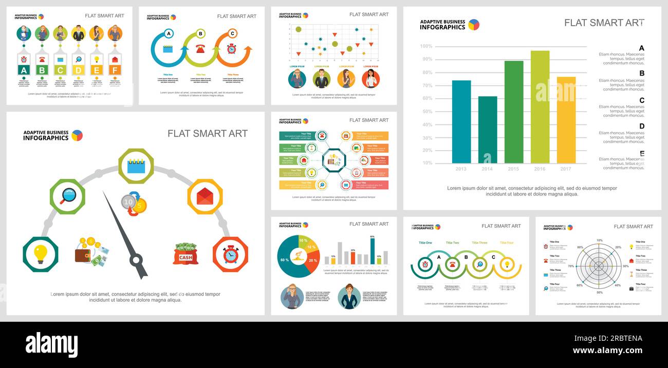 Colorful accounting or statistics concept infographic charts set Stock ...