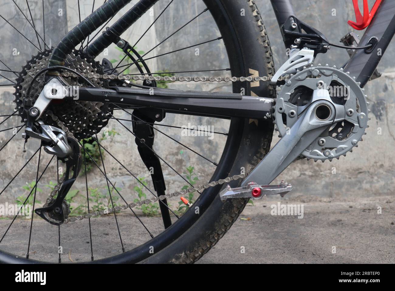 cassette and chain, Closeup bicycle gear wheels, mechanic gears ...