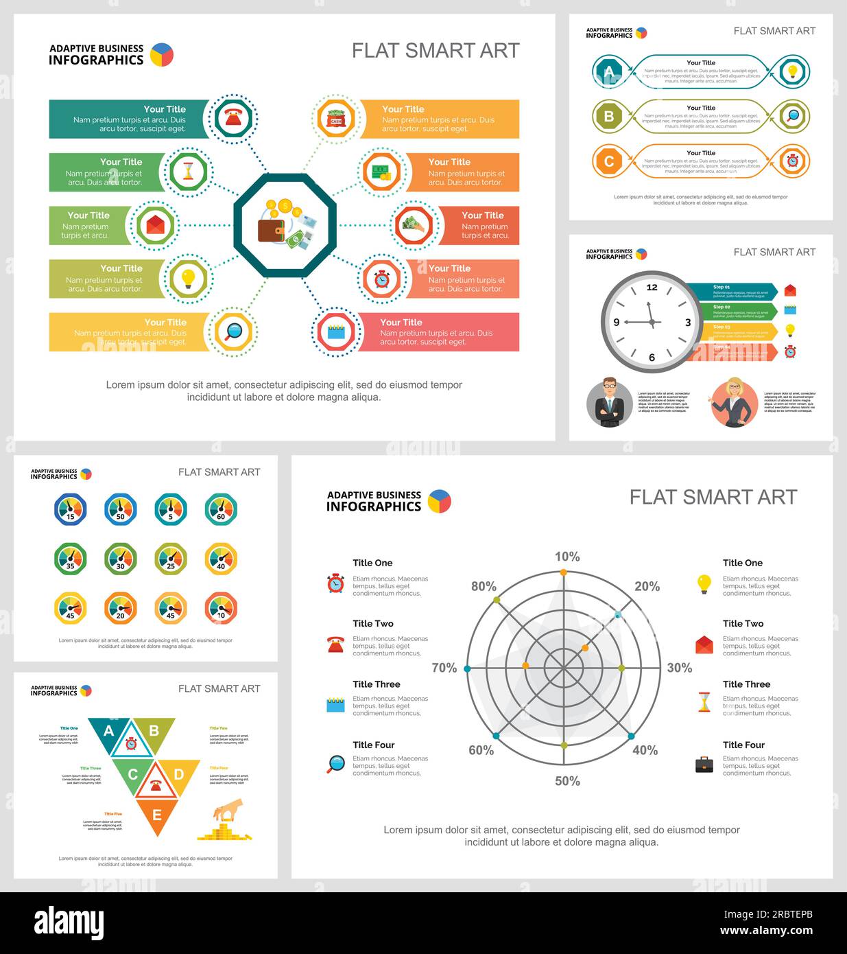 Colorful finance or banking concept infographic charts set Stock Vector ...